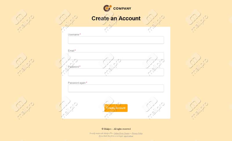 Registration Form Templates | Mailpro™