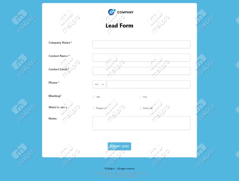 Lead Generation & Newsletter Signup Form Templates | Mailpro™