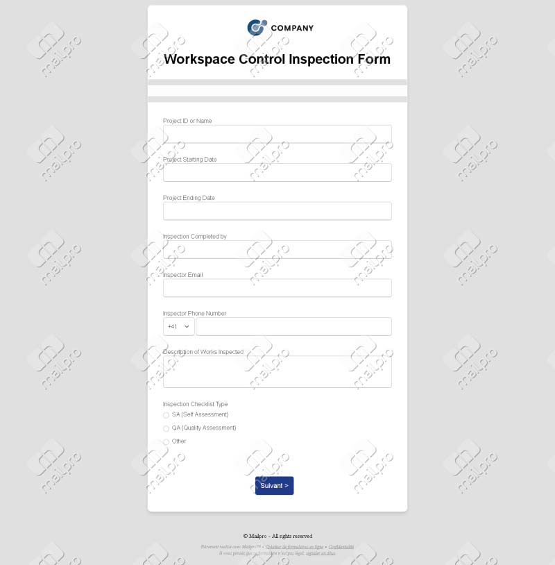Incident, Inspection & Audit Form Templates | Mailpro™