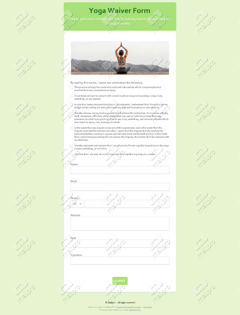Release Form Templates | Mailpro™