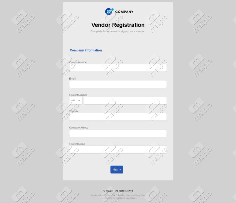 Vendor & Business Registration Form Templates | Mailpro™