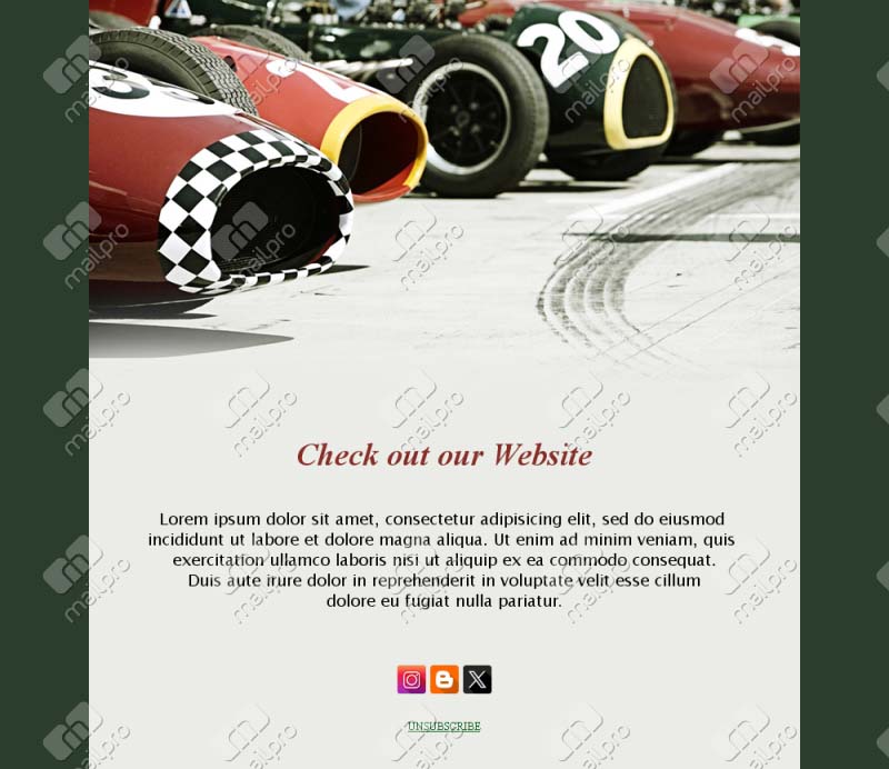 Email Template for Car and Motorcycle Racing | Mailpro™