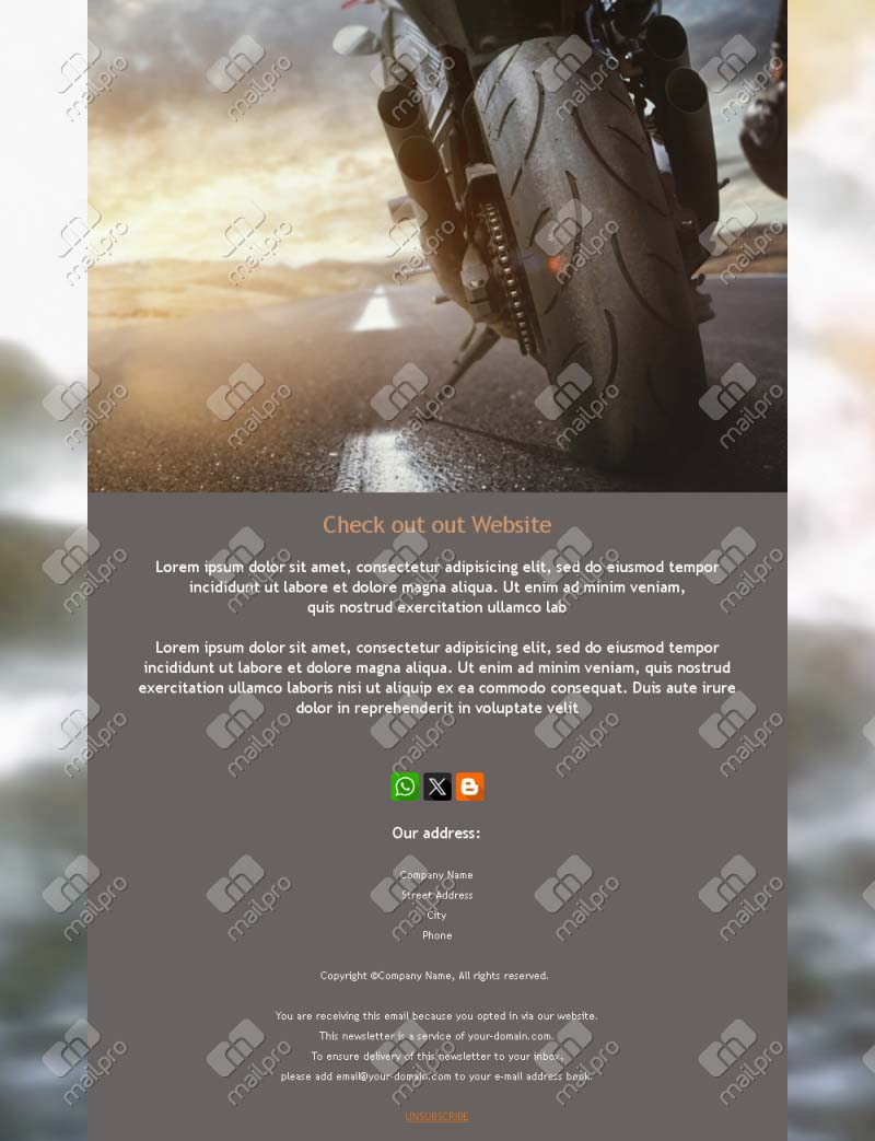 Email Template for Car and Motorcycle Racing | Mailpro™