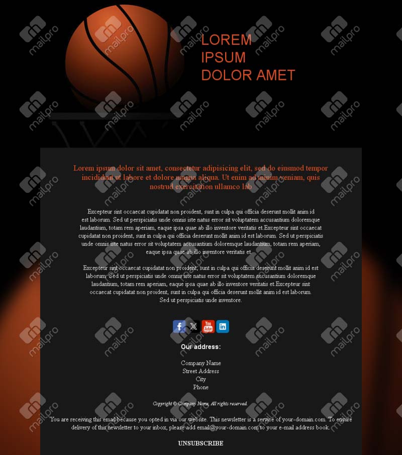 Email Templates for Basketball Teams | Mailpro™