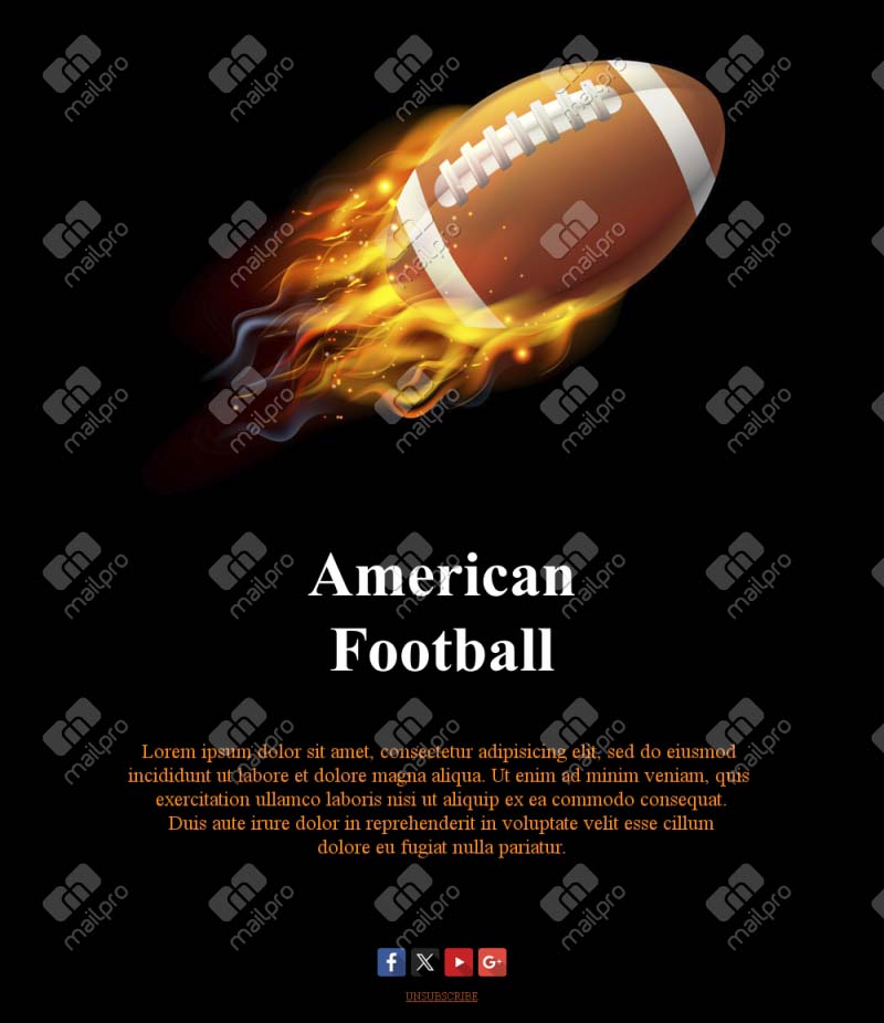 Email Template for American Football Team | Mailpro™