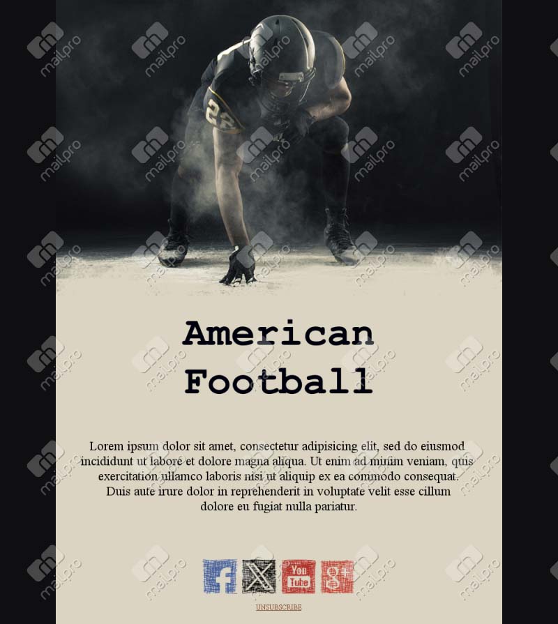Email Template for American Football Team | Mailpro™