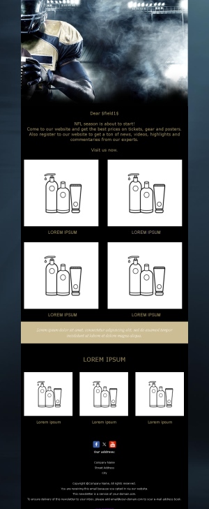 Email Template for American Football Team | Mailpro™